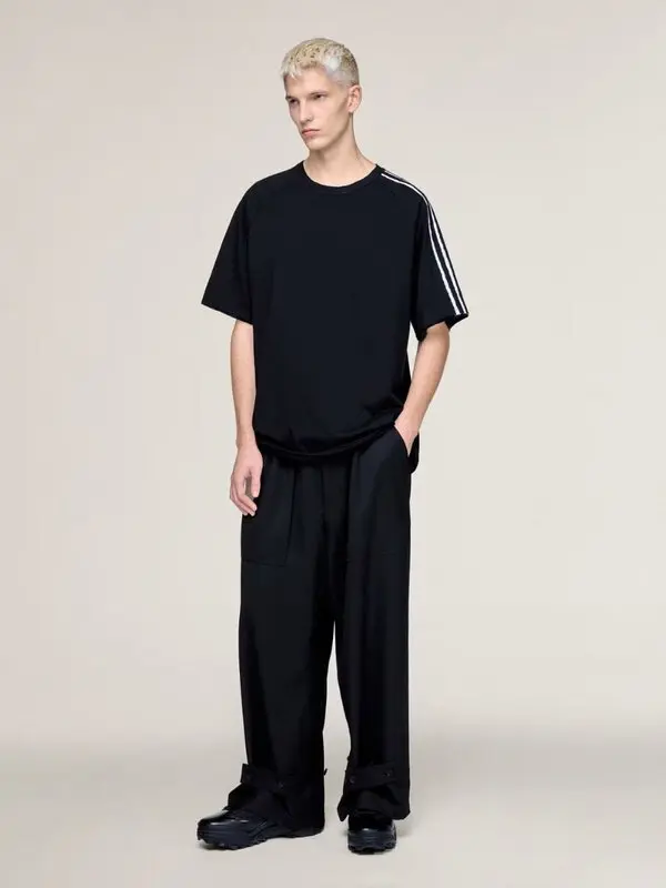 Y3 3-stripes Raw Edge T-shirt - Black