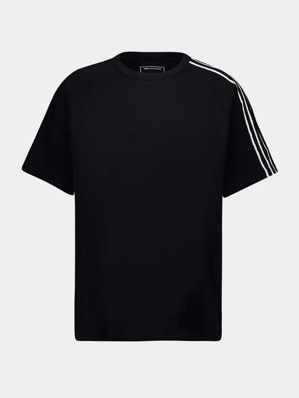 Y3 3-stripes Raw Edge T-shirt - Black