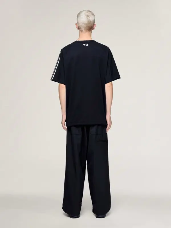 Y3 3-stripes Raw Edge T-shirt - Black