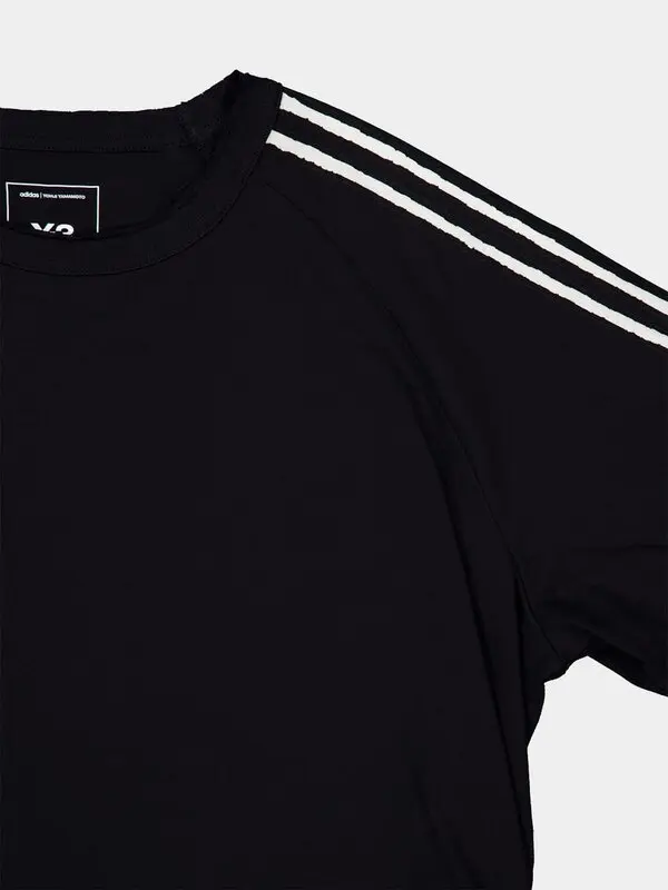 Y3 3-stripes Raw Edge T-shirt - Black