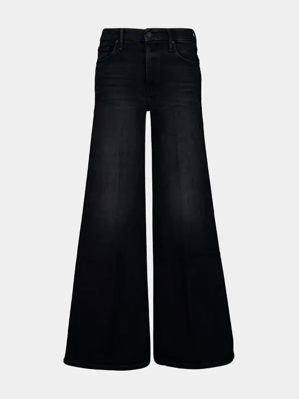 MOTHER Wide-leg Jeans In Spiked Hair Wash - Black