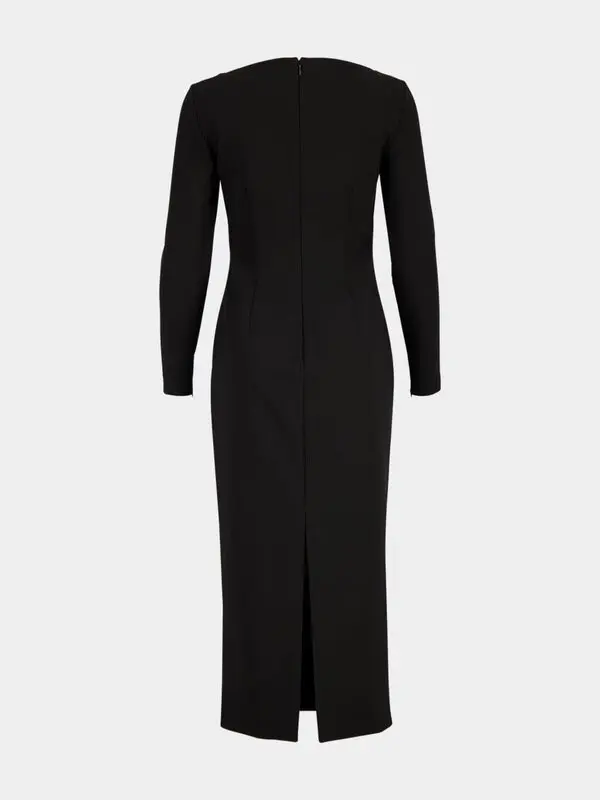 Roland Mouret Twist Drape Stretch Crepe Midi Dress