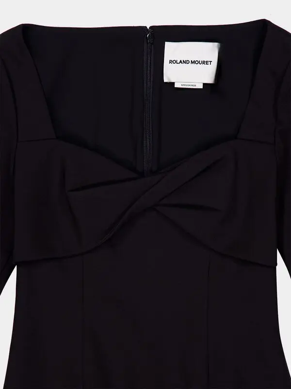 Roland Mouret Twist Drape Stretch Crepe Midi Dress