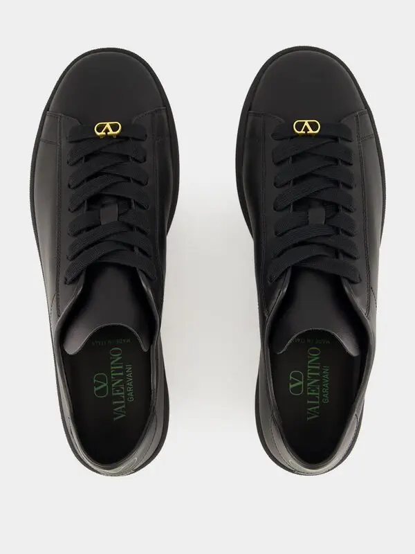Valentino Garavani Royco Trainer In Nappa Calfskin - Black