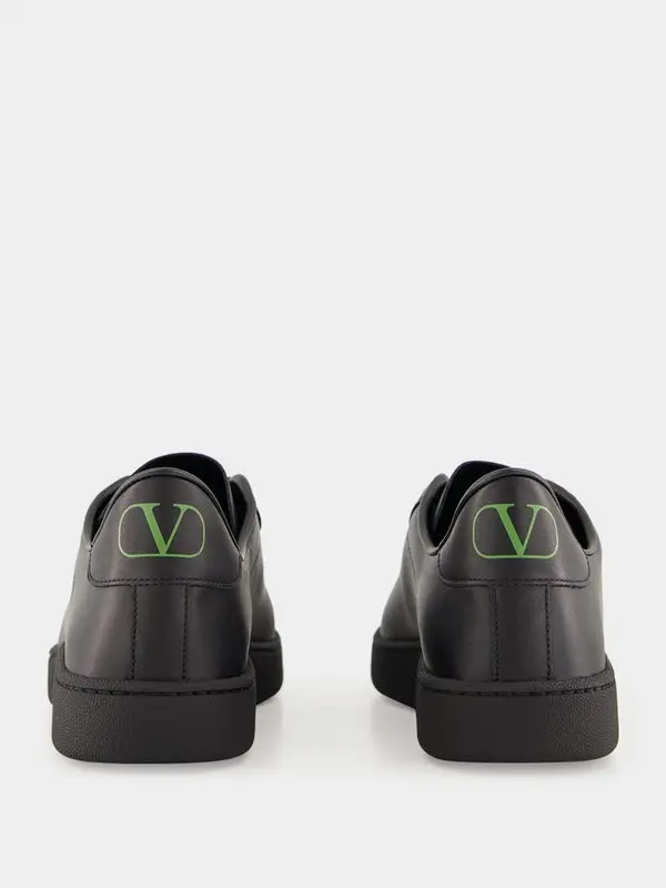 Valentino Garavani Royco Trainer In Nappa Calfskin - Black