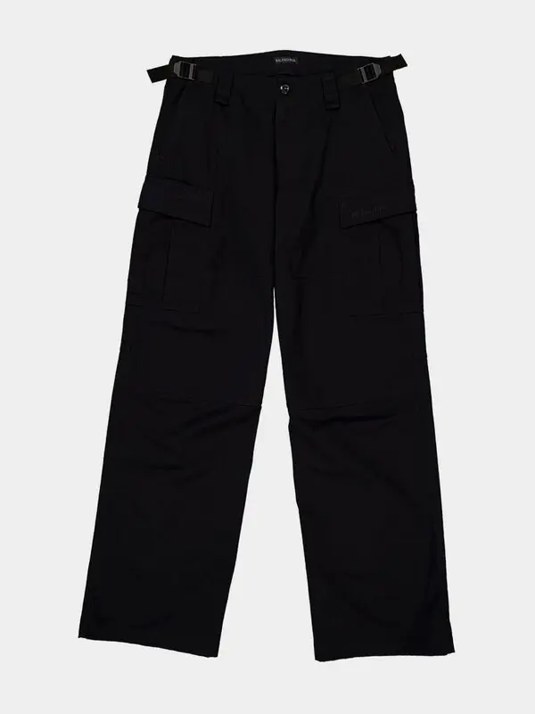 Balenciaga Cotton Straight-fit Cargo Pants - Black