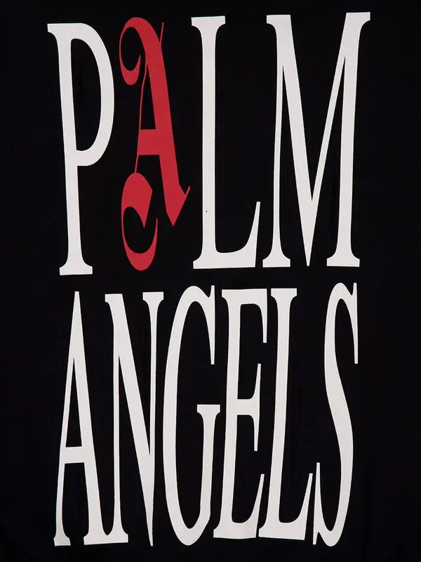 Palm Angels Full-zip Hooded Sweatshirt With Flames Flag