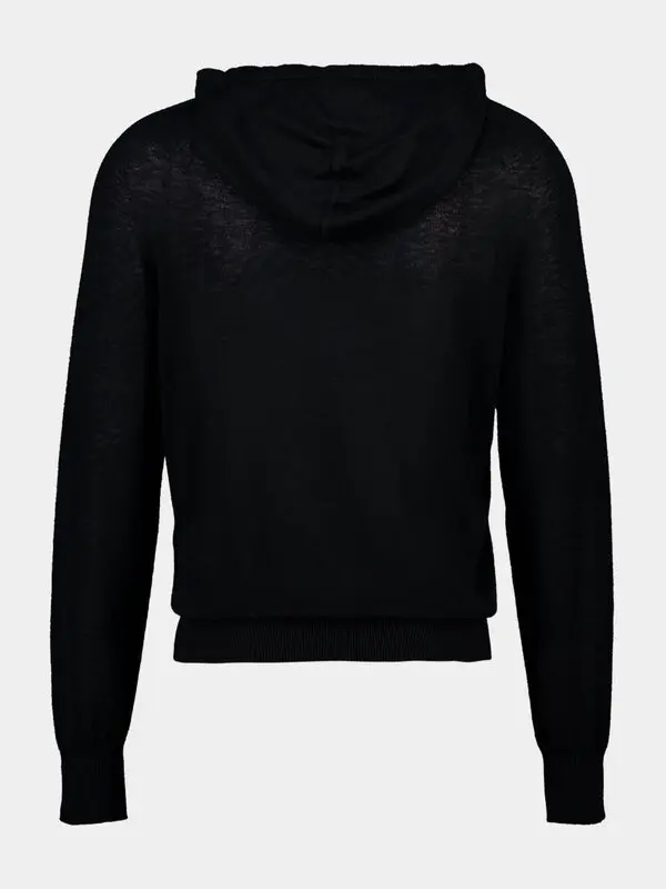 120% Lino Wool Hooded Knit Sweater