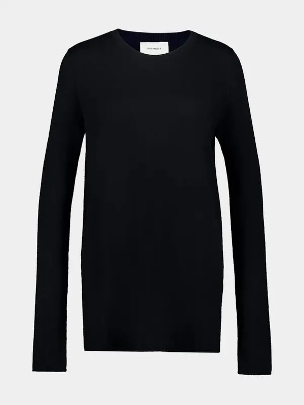 LISA YANG Maurie Cotton Cashmere Sweater - Black