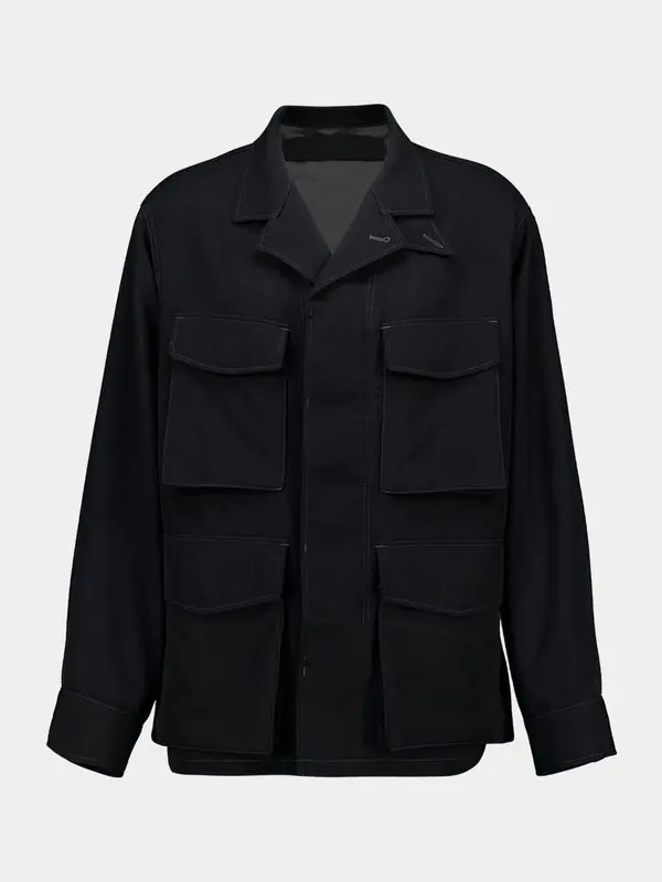 LEMAIRE Soft Wool Field Jacket - Black