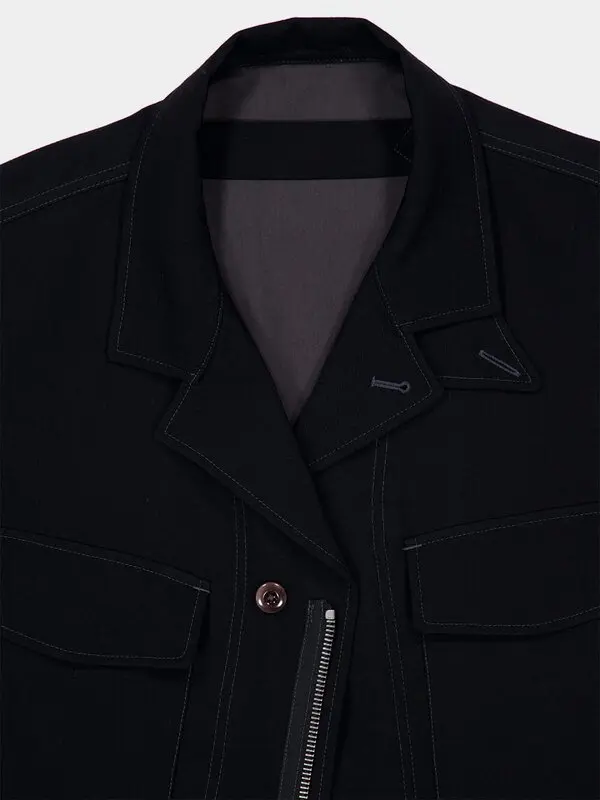 LEMAIRE Soft Wool Field Jacket - Black