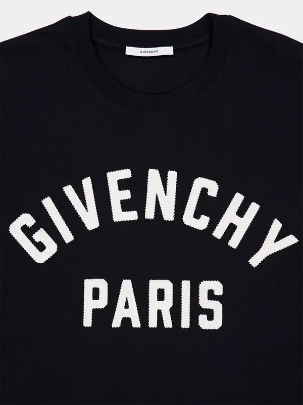Givenchy T-shirt In Cotton With Logo Embroidery - Black