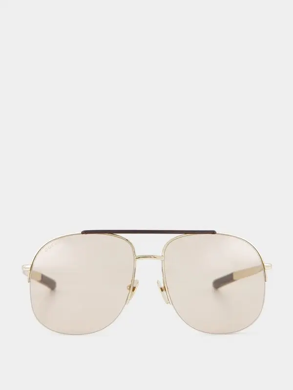 Gucci Metal Navigator Sunglasses - Gold