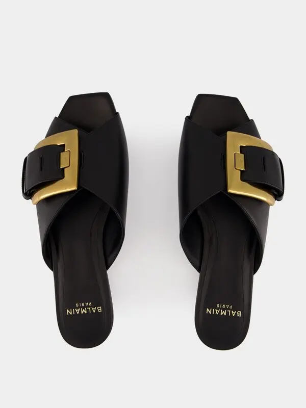 Balmain Anthem Flat Sandals - Black