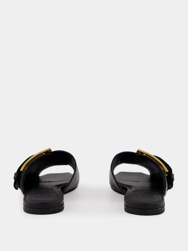 Balmain Anthem Flat Sandals - Black