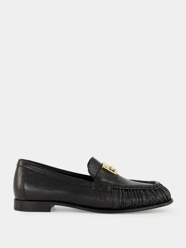 Fendi Nappa Leather Baguette Loafers - Black