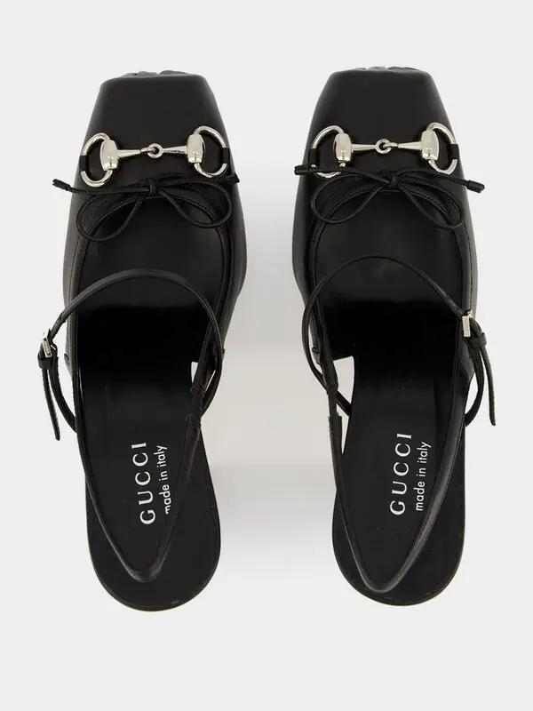 Gucci Horsebit Slingback Pumps - Black
