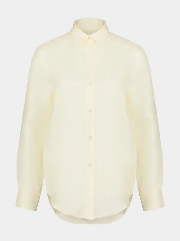 PAULA Silk Twill Shirt - Cream