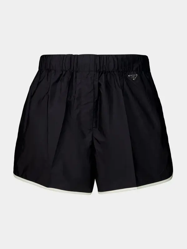 Prada Recycled Nylon High-waist Shorts - Black