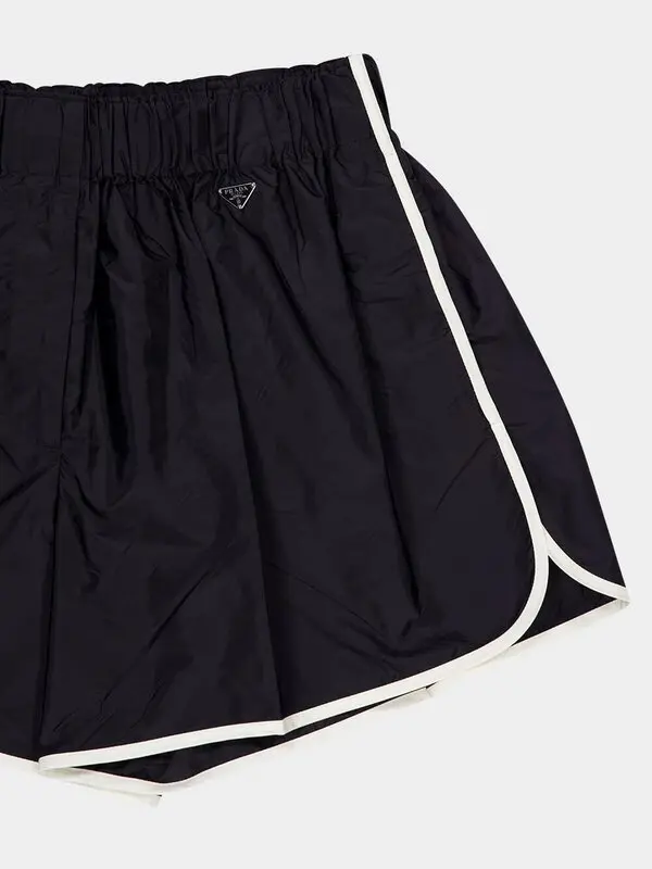 Prada Recycled Nylon High-waist Shorts - Black