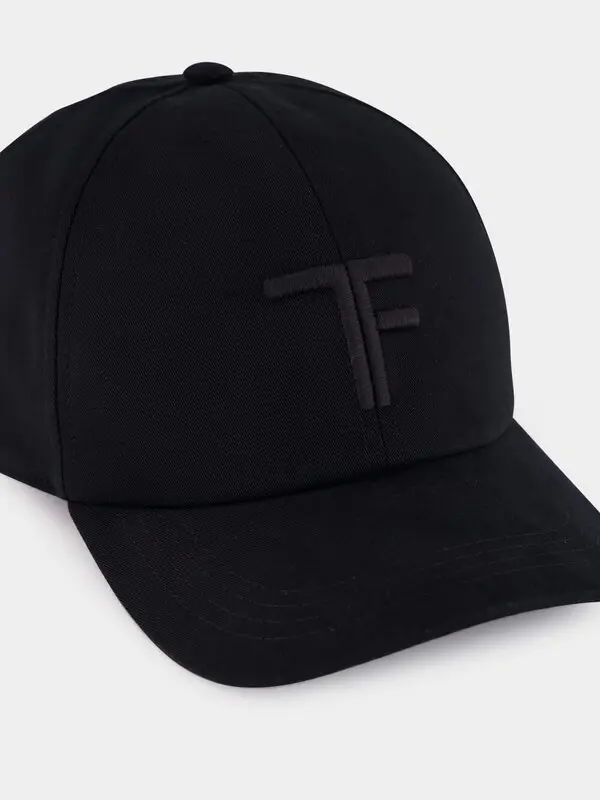 TOM FORD Canvas Cap With Embroidered Logo - Black