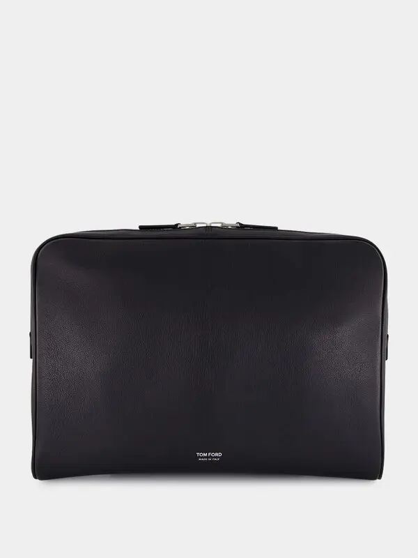 TOM FORD Grain Leather Laptop Pouch - Black