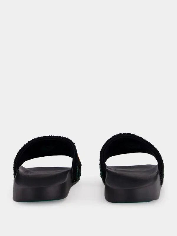 Casablanca Embroidered Terry Slides