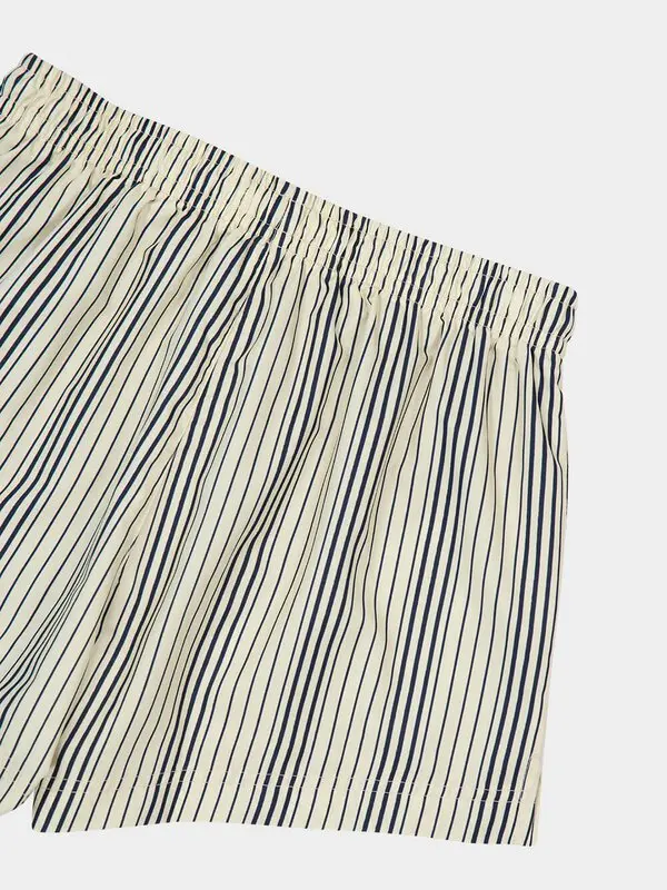 Commas Striped Short Swim Shorts - Cream
