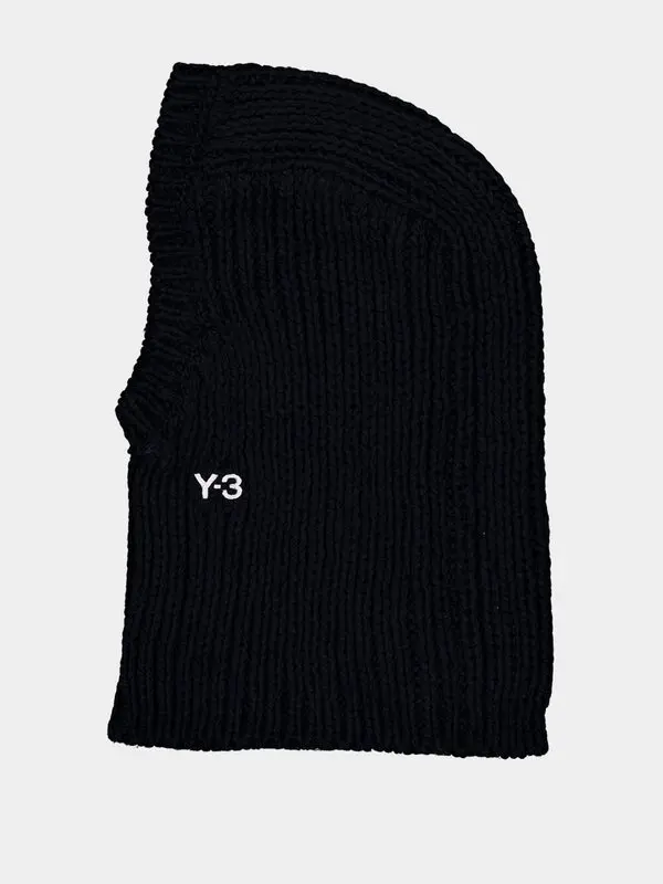 Y3 Ribbed Knit Hood - Black