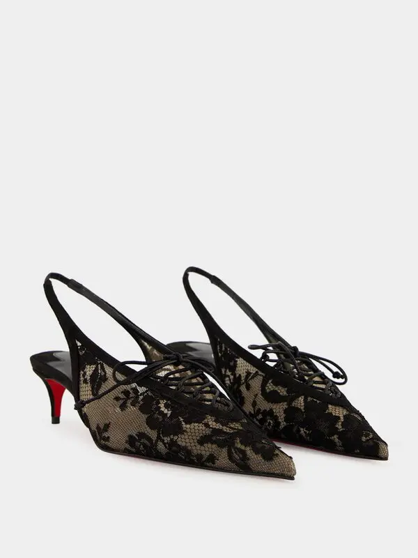 CHRISTIAN LOUBOUTIN Km Lace Slingback Pumps
