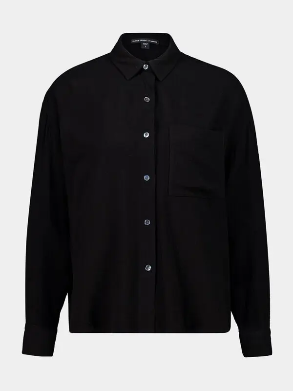 JAMES PERSE Oversized Viscose-wool Shirt - Black