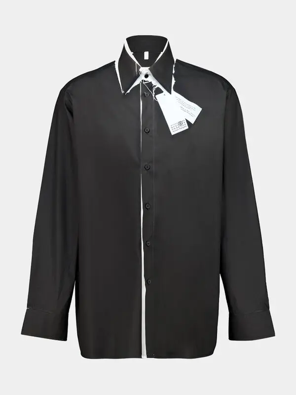 MAISON MARGIELA And White Cotton Contrast Shirt - Black