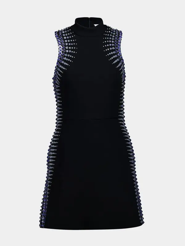 Casablanca Embellished Sleeveless Mini Dress - Black