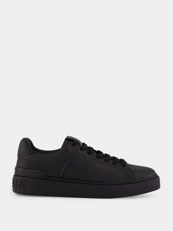 Balmain B-court Calfskin Sneakers - Black