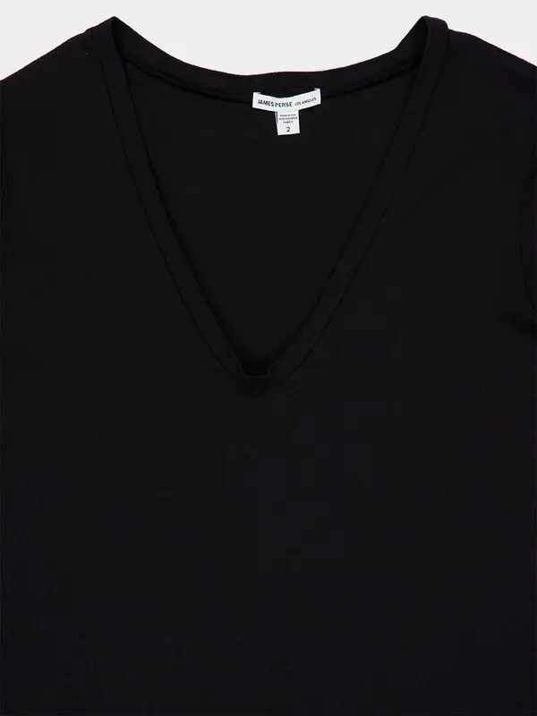 JAMES PERSE Deep V-neck Cotton T-shirt