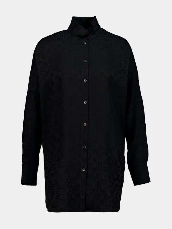 FERRAGAMO Silk Blouse With Sash Collar
