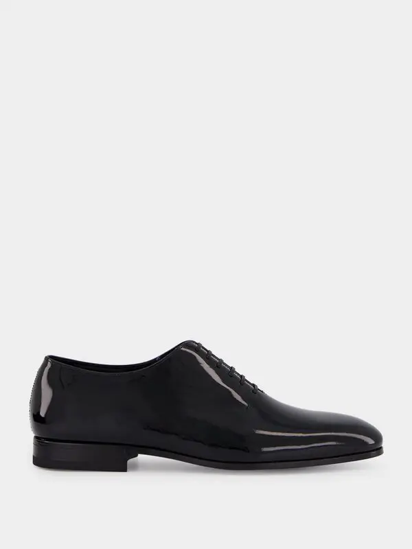 FERRAGAMO Patent Leather Oxford Shoes - Black
