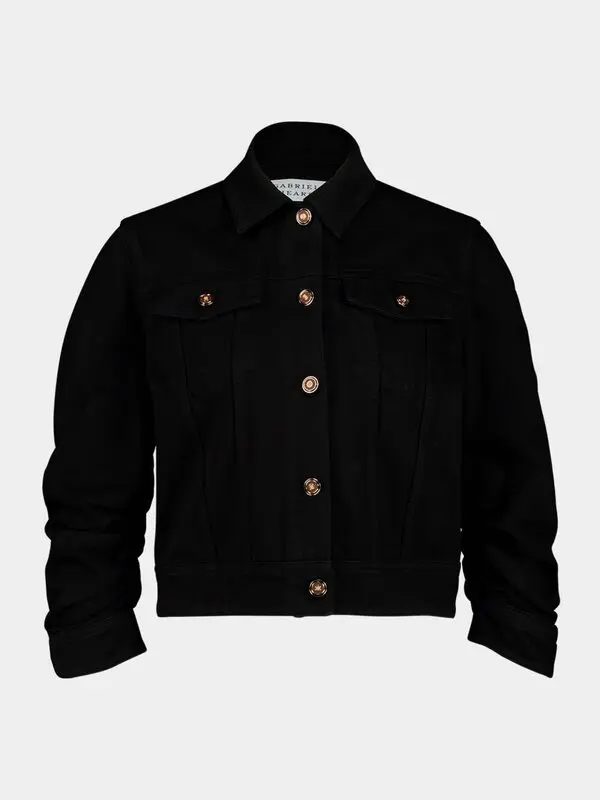 Gabriela Hearst Adira Cropped Denim Jacket - Black