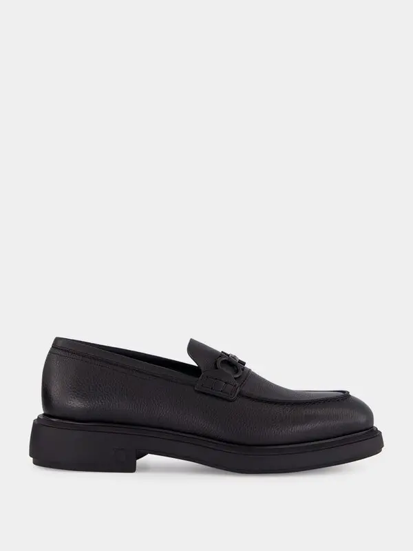 FERRAGAMO Gancini Bit Loafers - Black