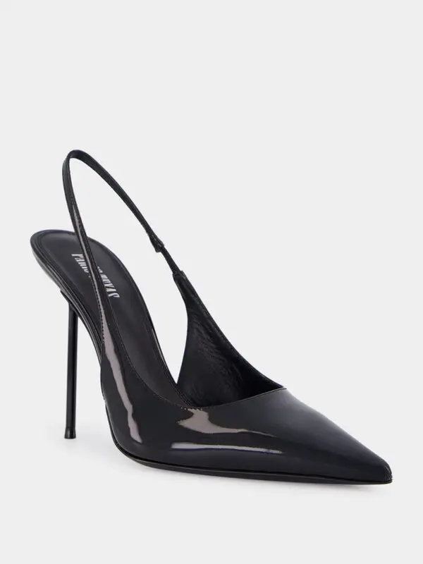 Paris Texas Lidia 110 Slingback Patent Leather Heels - Black