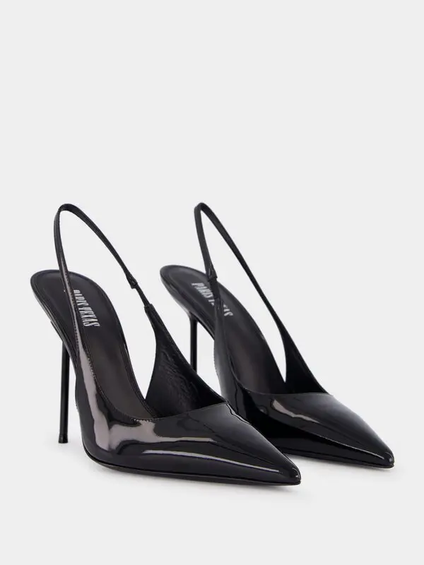 Paris Texas Lidia 110 Slingback Patent Leather Heels - Black