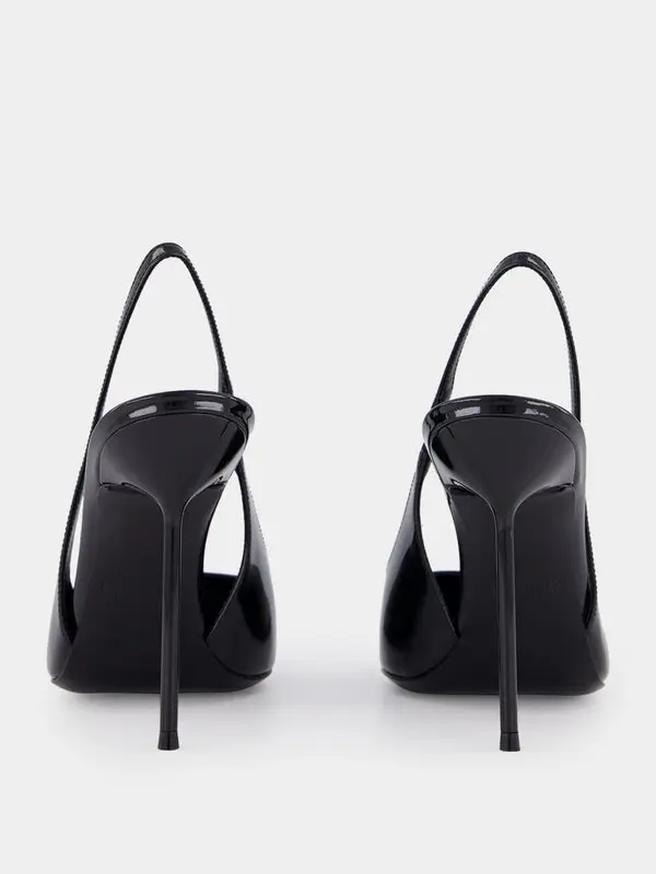 Paris Texas Lidia 110 Slingback Patent Leather Heels - Black