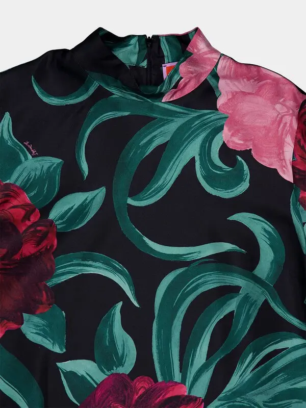 La DoubleJ Floral Long-sleeve Top - Black