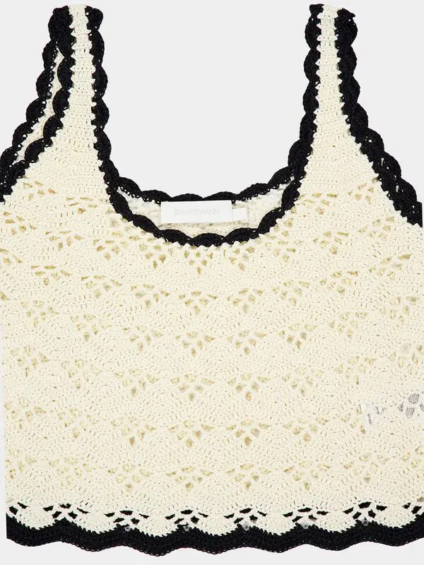 Zimmermann Rhiannon Crochet Tank - Cream
