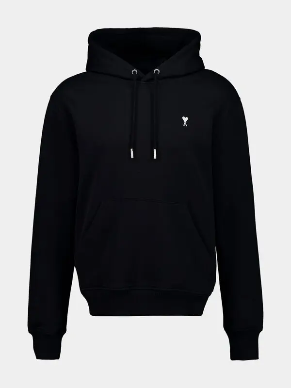 AMI Paris De Coeur Hooded Sweatshirt - Black