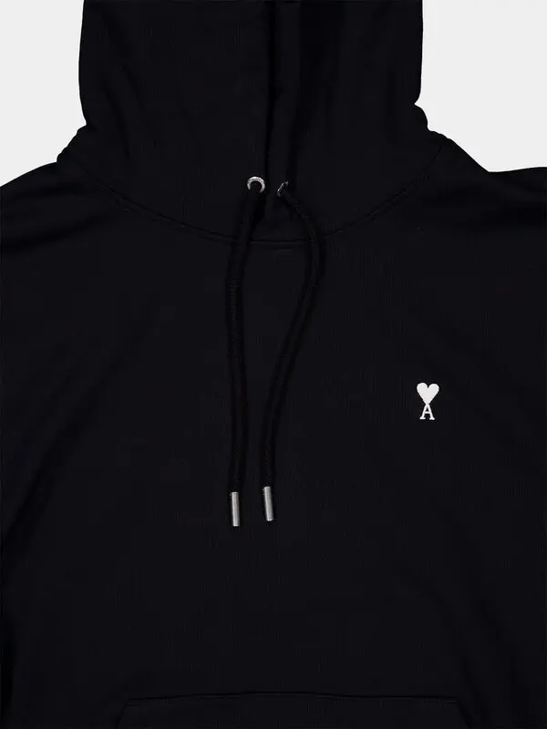 AMI Paris De Coeur Hooded Sweatshirt - Black