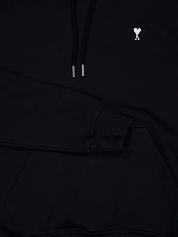 AMI Paris De Coeur Hooded Sweatshirt - Black