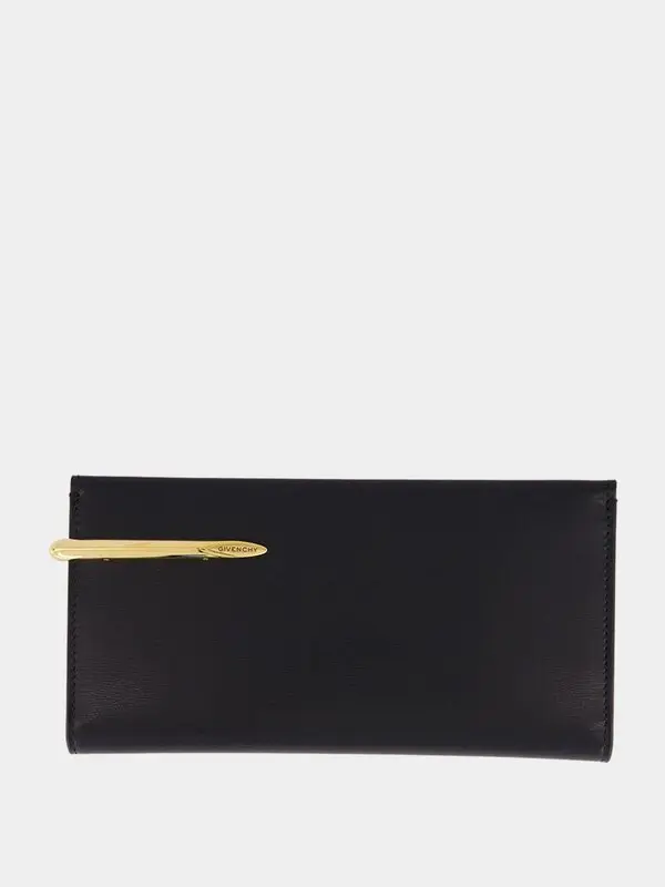 Givenchy Leather Pinch Long Wallet - Black