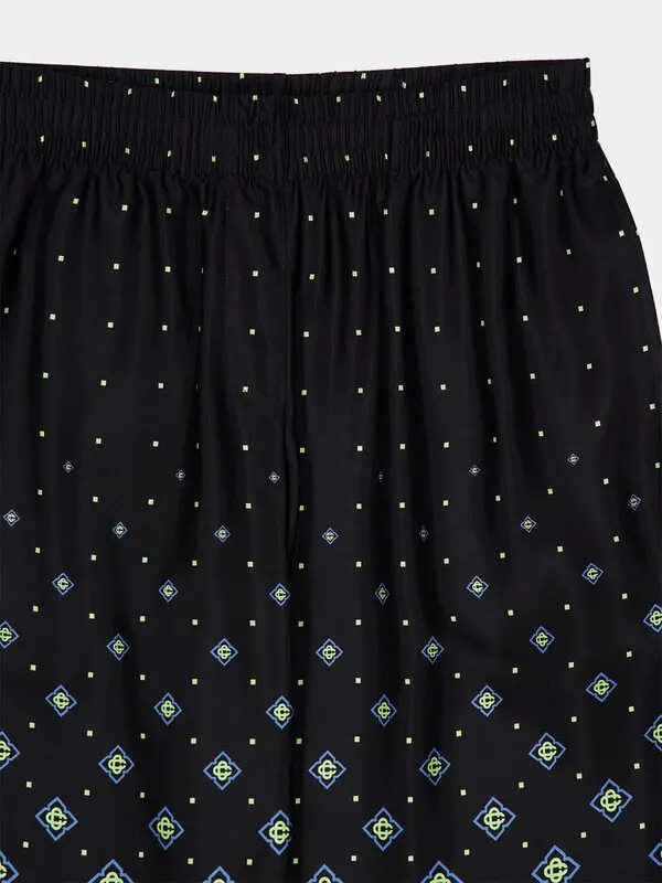 Casablanca Degrade Monogram Silk Trousers - Black