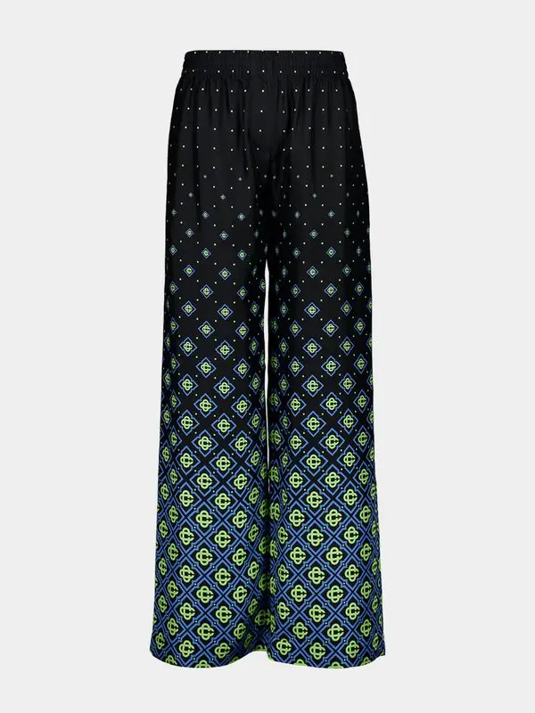 Casablanca Degrade Monogram Silk Trousers - Black